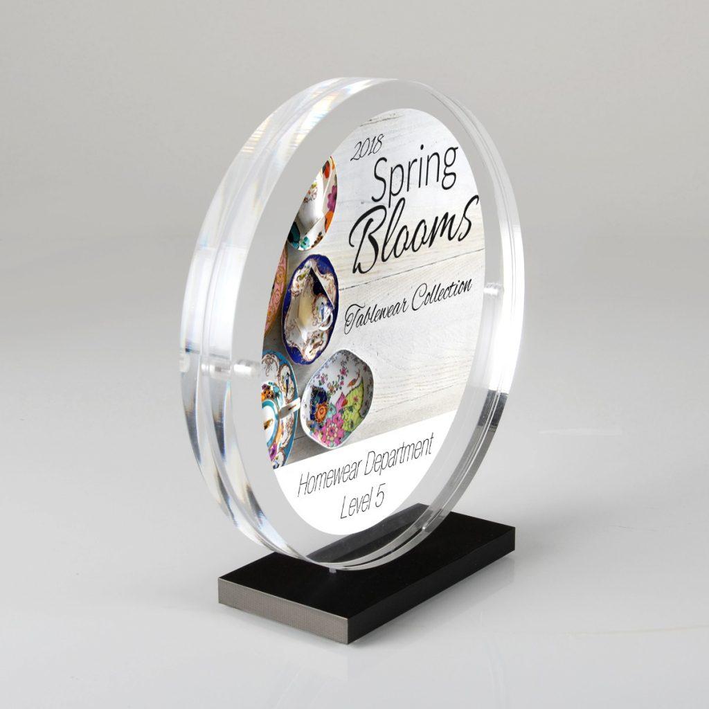 Double Sided Circular Display Block Frame | Luminati
