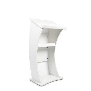 Acrylic Curved Lectern | Shelf & Branding Option | Luminati