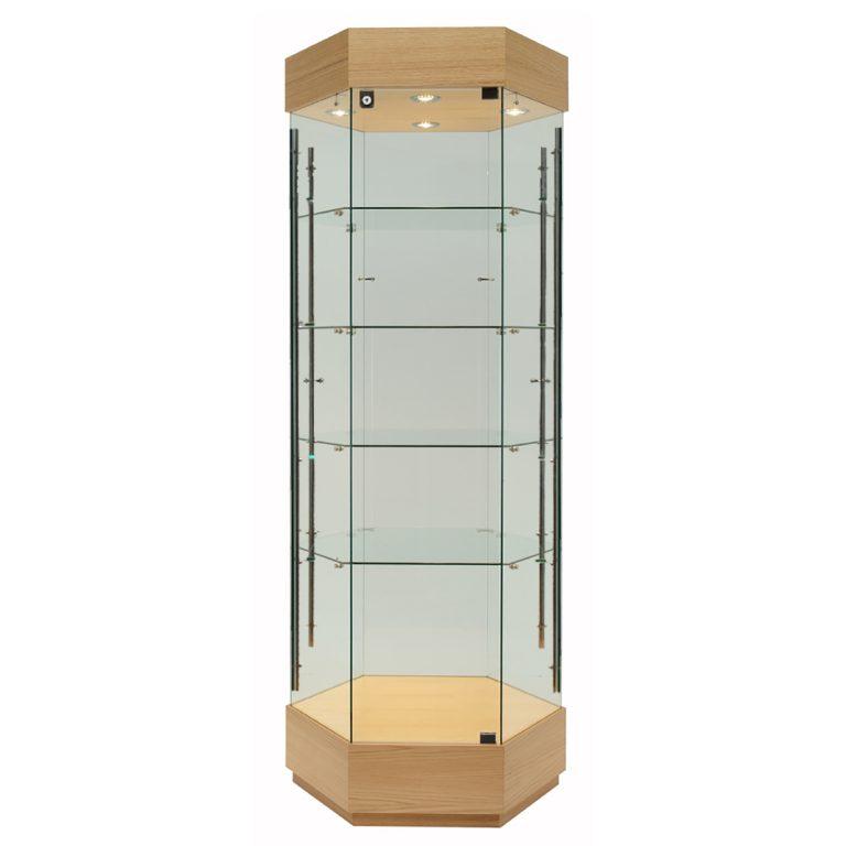 Hexagonal Retail Display Cabinet | Glass Cabinet | Luminati