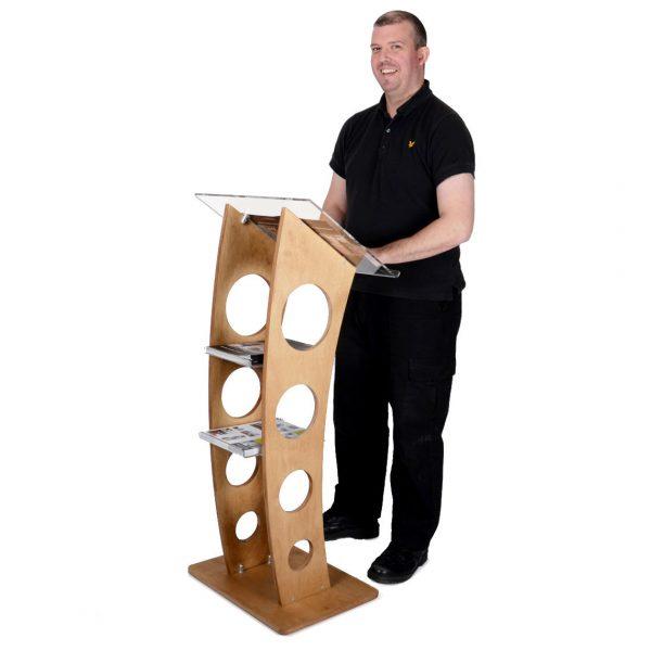 Curved Wooden Lectern | For Lectures, Presentation & Church