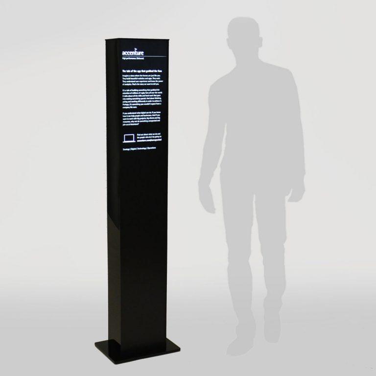Custom Wayfinding Display Totem | LED Lighting & Digital Print