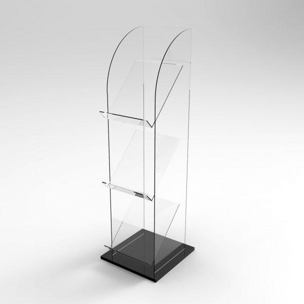 Acrylic Newspaper Display Stand | Tiered Rack | Luminati