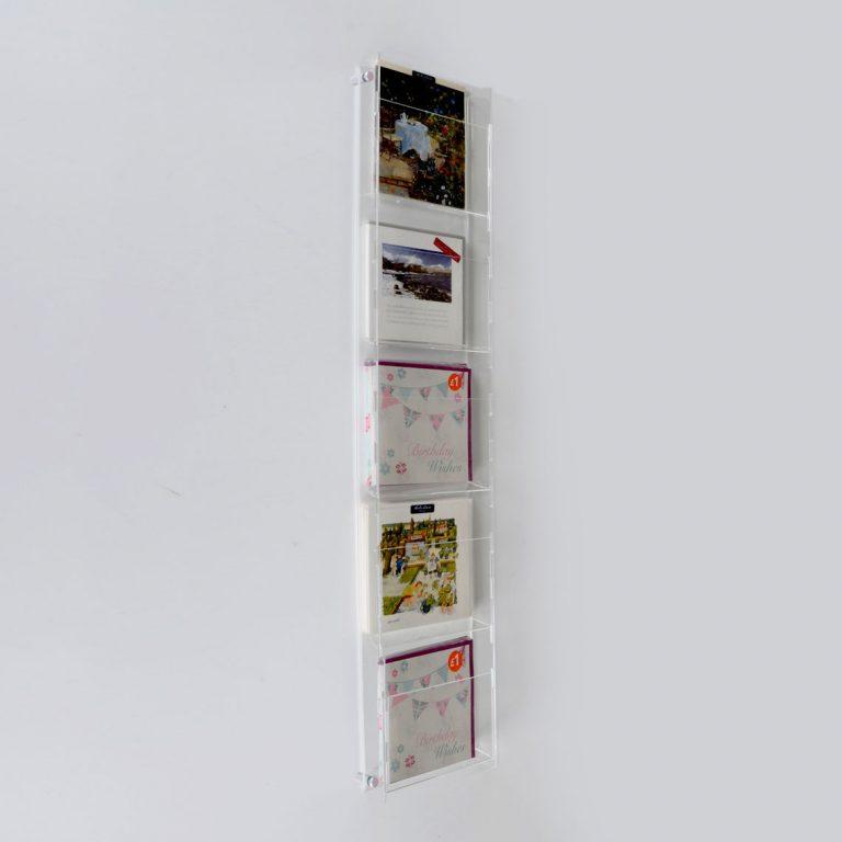 Acrylic Card Display Rack | Wall Mounted | Up to 7 Pockets