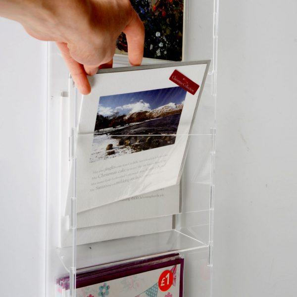 Acrylic Card Display Rack | Wall Mounted | Up to 7 Pockets