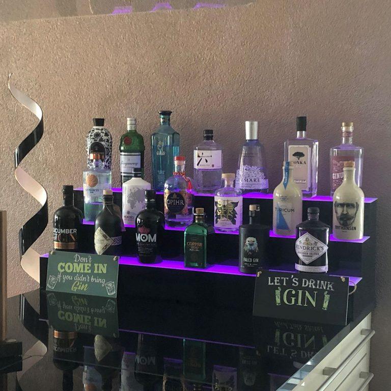 Tiered LED Illuminated Back Bar Display | LED bottle Display