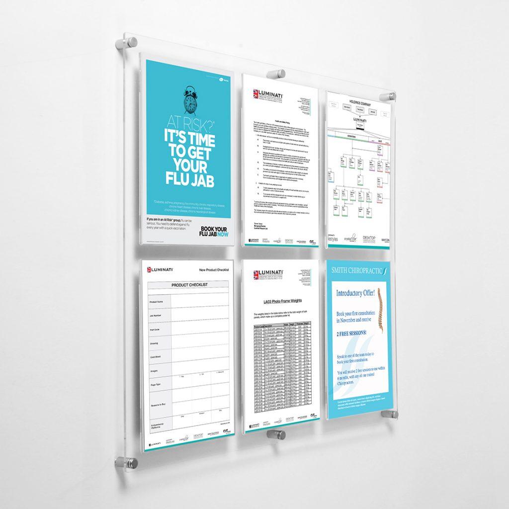A4 Acrylic Notice Boards | A4 Pocketed Notice Display | Luminati