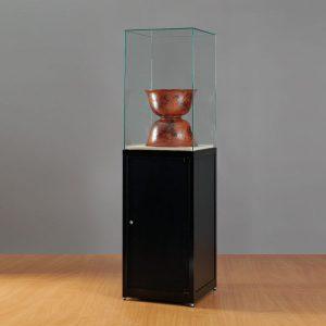 Glass Display Plinth Cabinet | Black, Silver | Luminati
