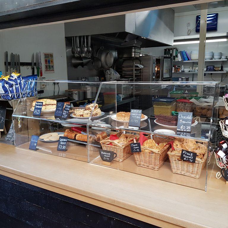 Acrylic Food Display Case with Shelf | Up To 2 Metres Wide