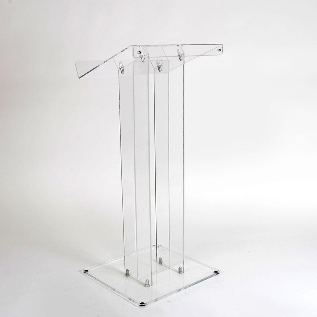 Perspex Acrylic Lectern | Optional Faschia & Shelf | Luminati