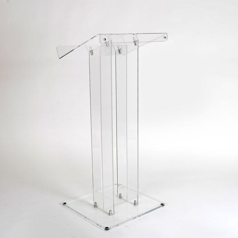 Perspex Acrylic Lectern | Optional Faschia & Shelf | Luminati