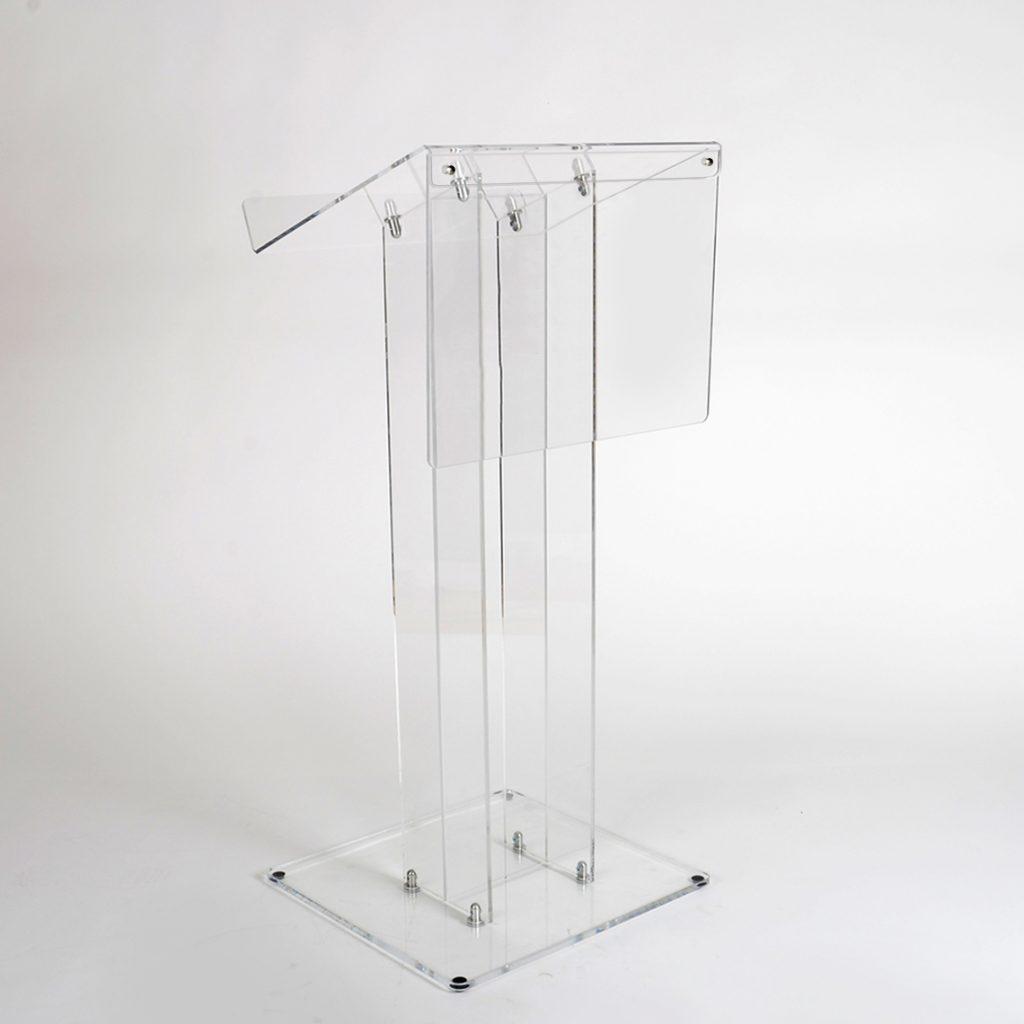 Perspex Acrylic Lectern | Optional Faschia & Shelf | Luminati