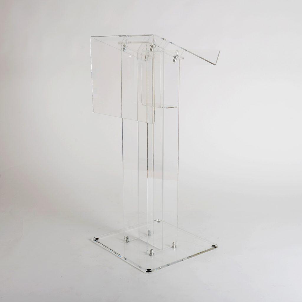 Perspex Acrylic Lectern | Optional Faschia & Shelf | Luminati