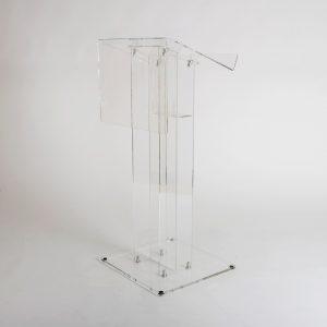 Perspex Acrylic Lectern | Optional Faschia & Shelf | Luminati