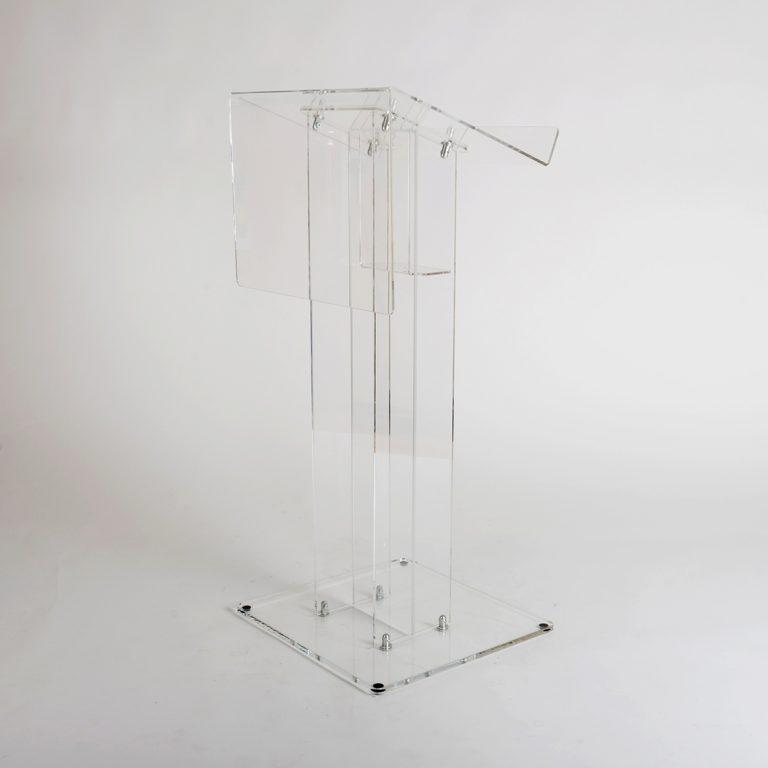 Perspex Acrylic Lectern | Optional Faschia & Shelf | Luminati