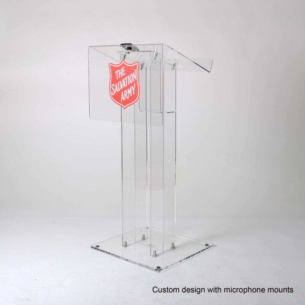 Acrylic Lectern with Logo Printing | Optional Shelf | Luminati