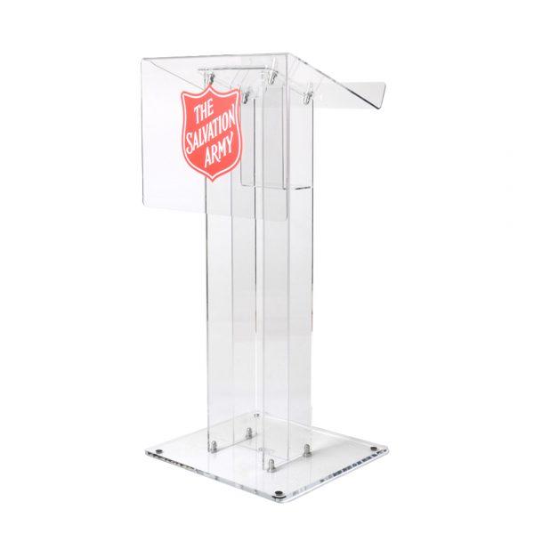 Acrylic Lectern with Logo Printing | Optional Shelf | Luminati