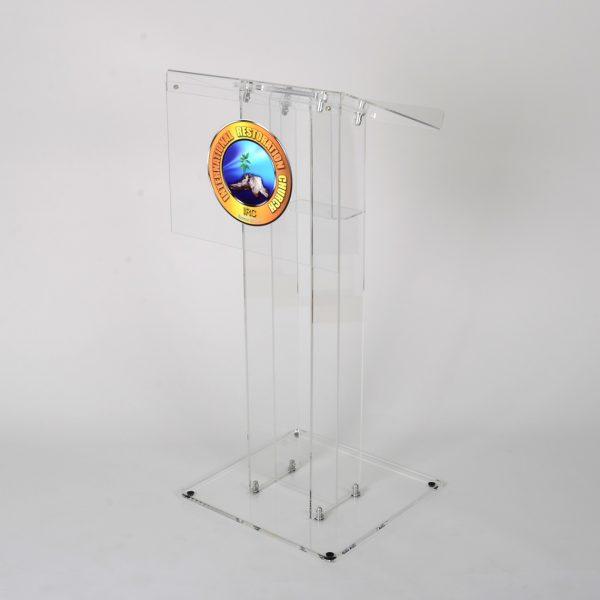 Acrylic Lectern with Logo Printing | Optional Shelf | Luminati