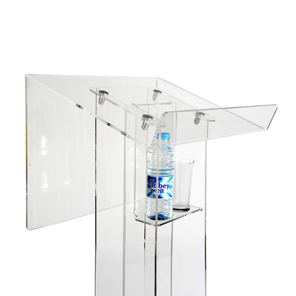 Perspex Acrylic Lectern | Optional Faschia & Shelf | Luminati