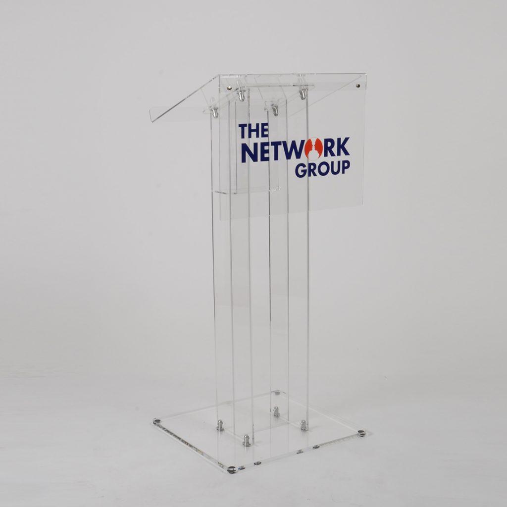 Acrylic Lectern with Logo Printing | Optional Shelf | Luminati