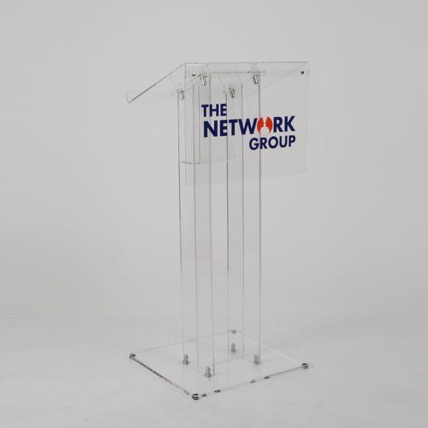 Acrylic Lectern with Logo Printing | Optional Shelf | Luminati