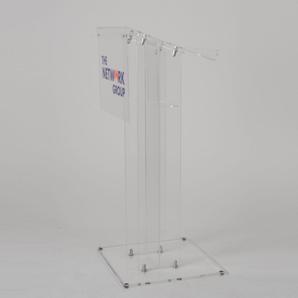Acrylic Lectern with Logo Printing | Optional Shelf | Luminati