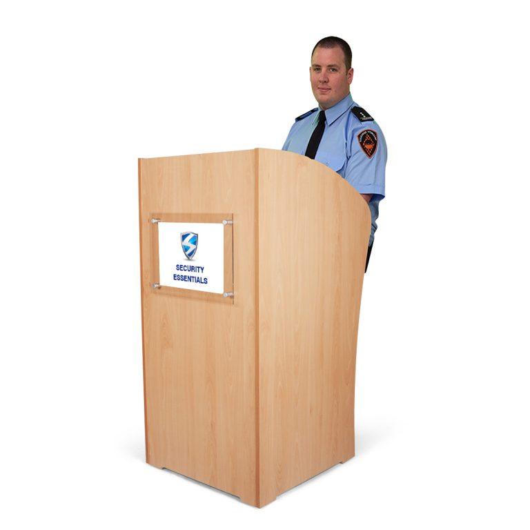 Security Guards Podium or Lectern | Bespoke Wood & Acrylic