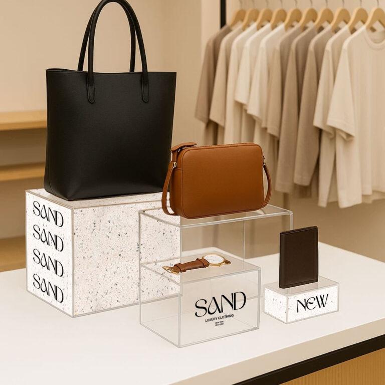 Branded Product Display Plinths | Tabletop Acrylic Plinths | Luminati