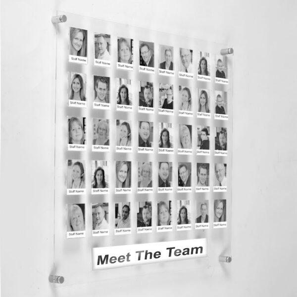 Acrylic Staff Photo Board | Up to 60 Photo Pockets | Luminati