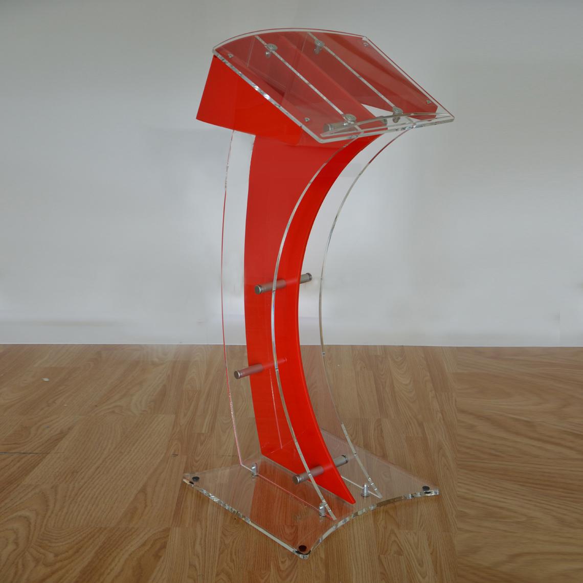 Contour Curved Lectern | Optional Glass Holder, Branding Wrap