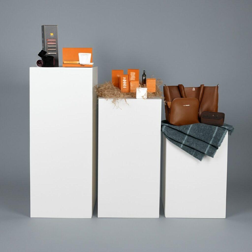 Acrylic Display Plinth Pedestals | Set Of Three | Up to 1000mm High