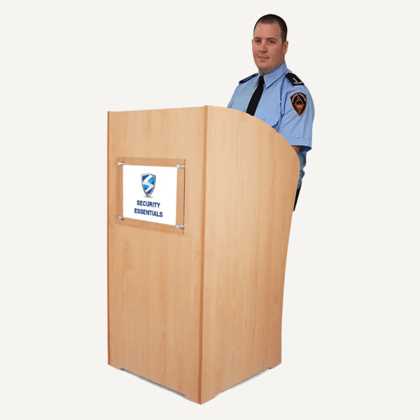 Security Guards Podium or Lectern | Bespoke Wood & Acrylic