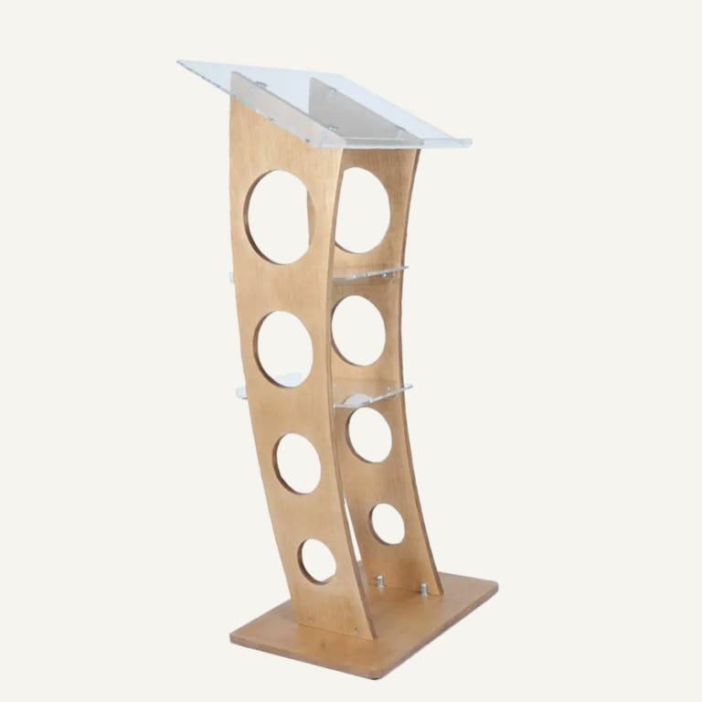 Curved Wooden Lectern | For Lectures, Presentation & Church