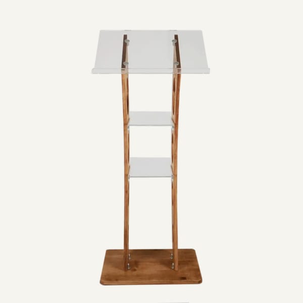 Curved Wooden Lectern | For Lectures, Presentation & Church