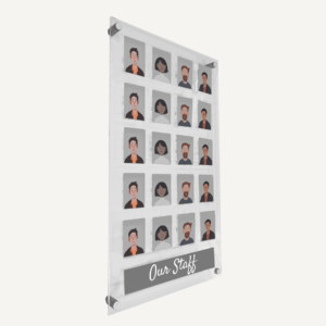 Acrylic Staff Photo Board | Up to 60 Photo Pockets | Luminati