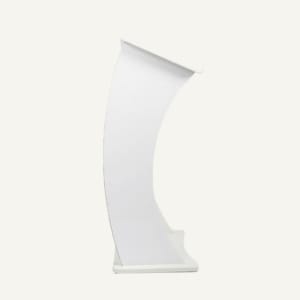 Acrylic Curved Lectern | Shelf & Branding Option | Luminati