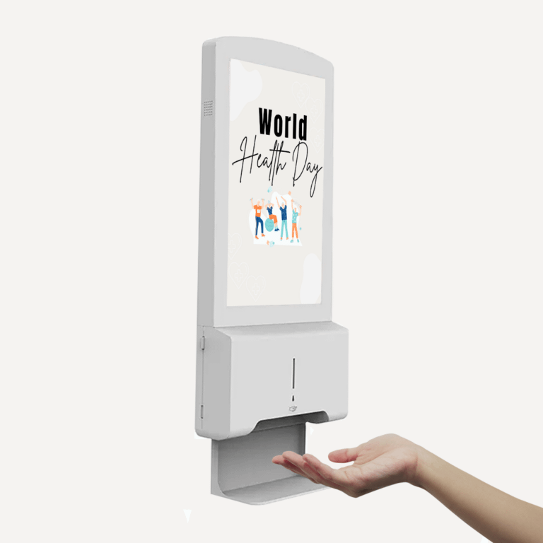 22" Portrait Digital Advertising Screen with Hand Sanitiser | Luminati