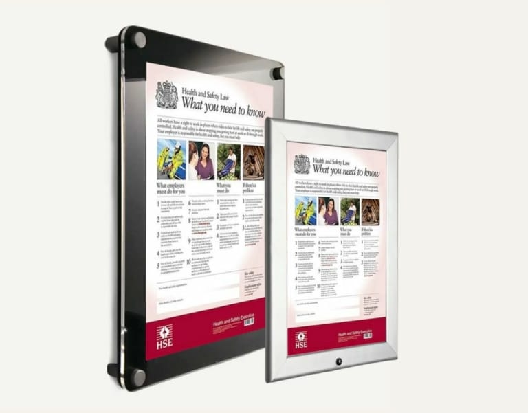 HSE Health and Safety Law Poster Frames & Displays | Luminati