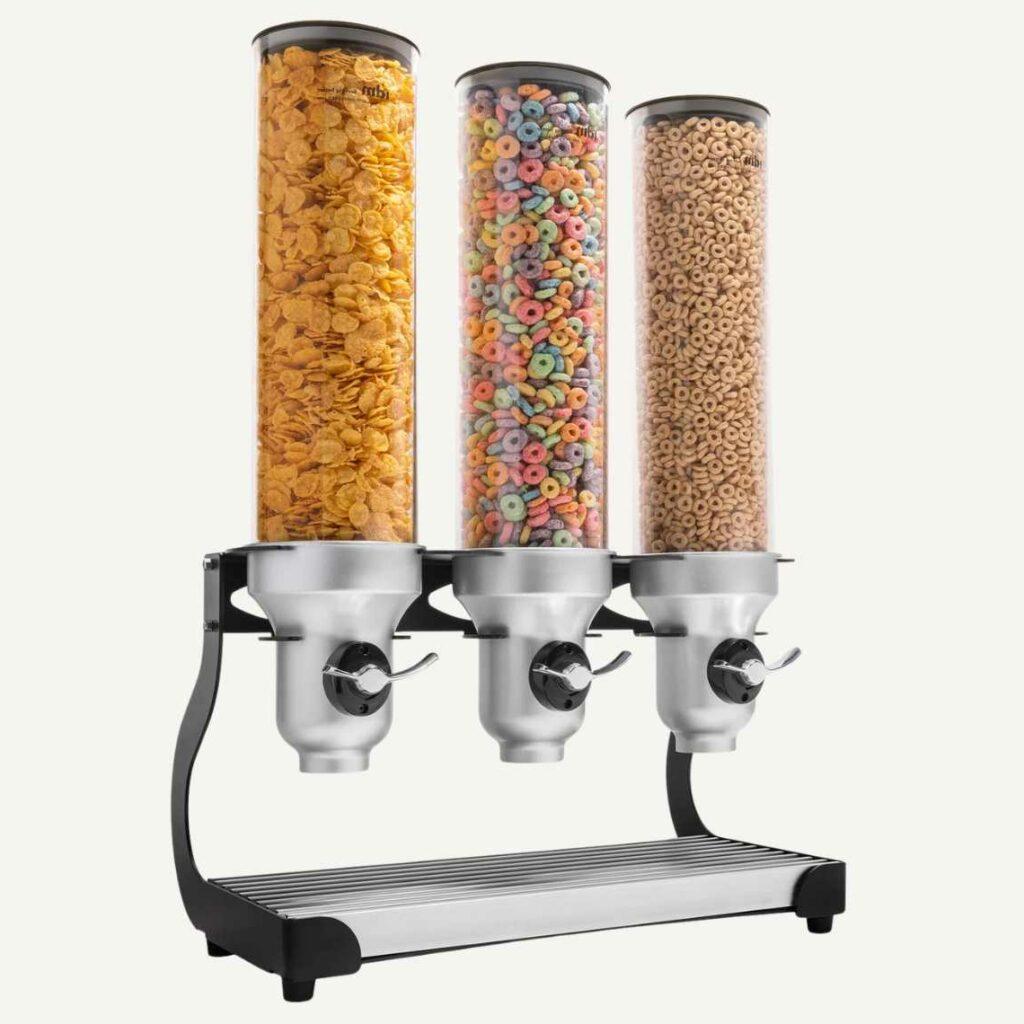 Triple Cylinder Cereal Dispenser With Portion Controls | Luminati