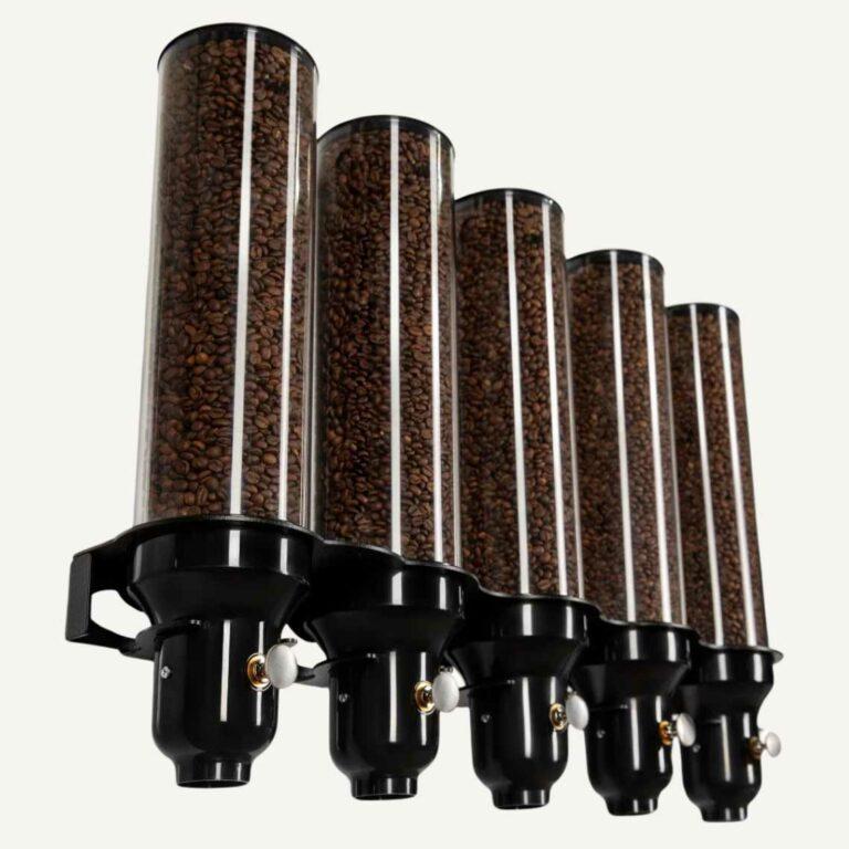 Five Cylinder Wall Mounted Coffee Bean Dispenser | Luminati