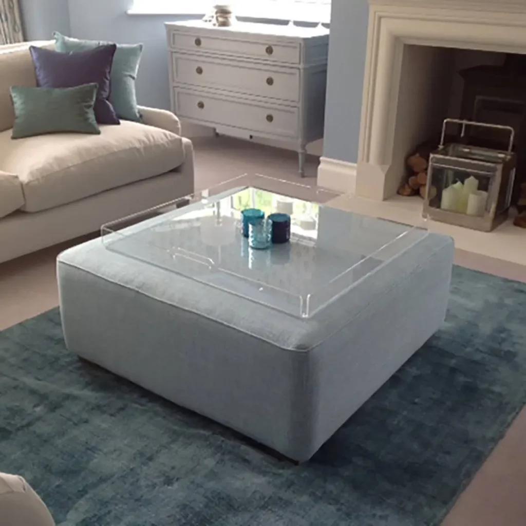 Large Clear Acrylic Tray | Footstool Tray | Luminati