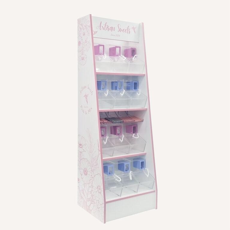 Pick and Mix Stand With Coloured Scoop Bins | Dispenser Stands | Luminati