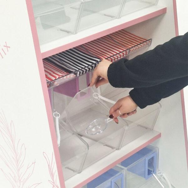 Pick and Mix Stand With Coloured Scoop Bins | Dispenser Stands | Luminati