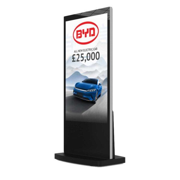 65" 4K Freestanding Digital Advertising Screen in Black | Luminati