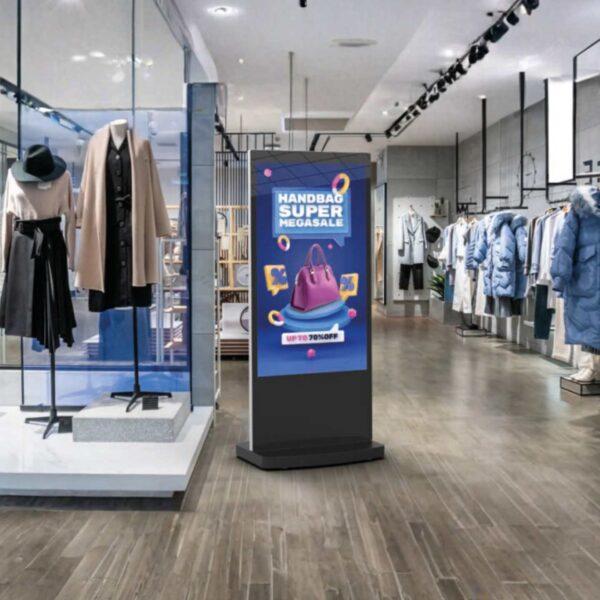 65" 4K Freestanding Digital Advertising Screen in Black | Luminati