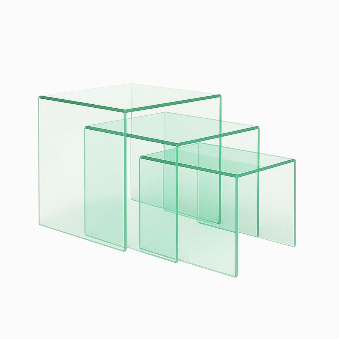Nest of Tables | Smoked & Frosted Acrylic Tables For Displays | Luminati
