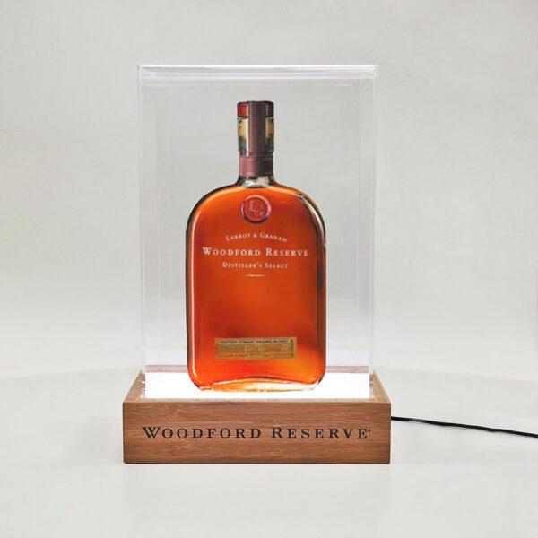 Illuminated Bottle Display Case with Bamboo Base | Custom Branded