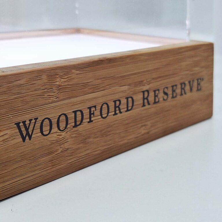 Illuminated Bottle Display Case with Bamboo Base | Custom Branded